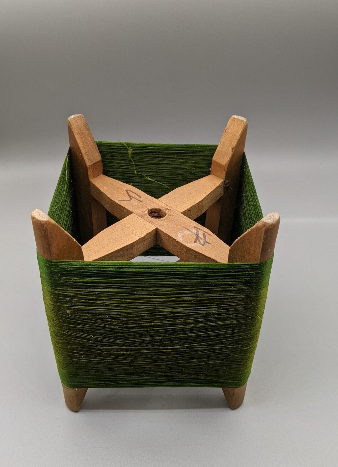 Wooden Spool - Japanese Vintage With Original Silk - Crafts Spool ...