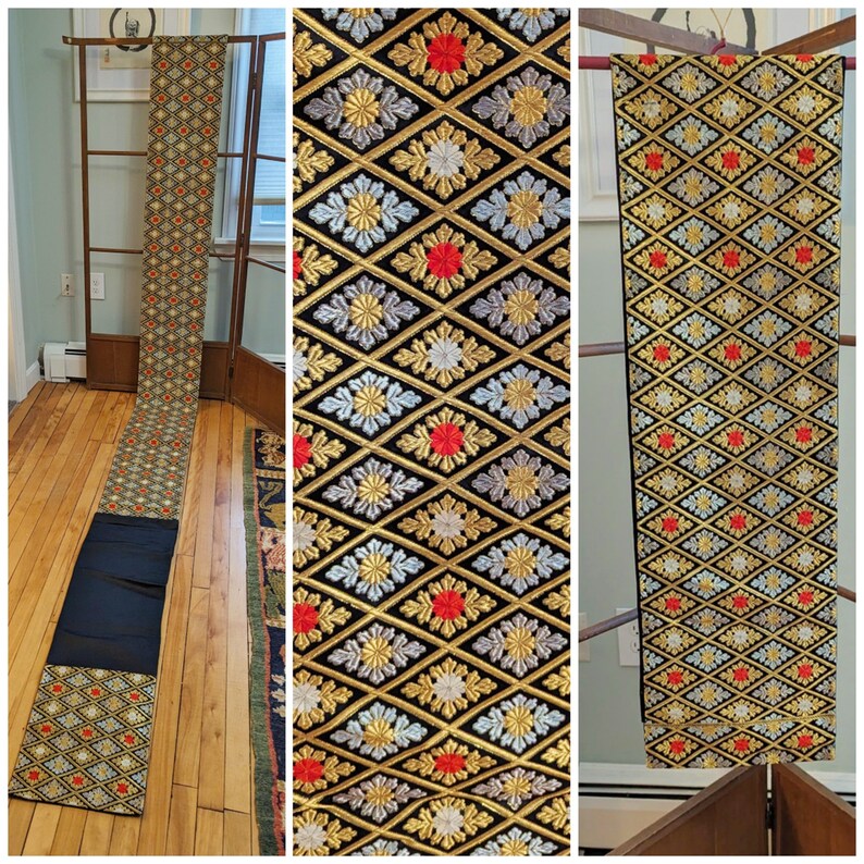 Japanese Silk Obi - Obi Table Runner - Obi Wall Art Embroidered Kimono ...