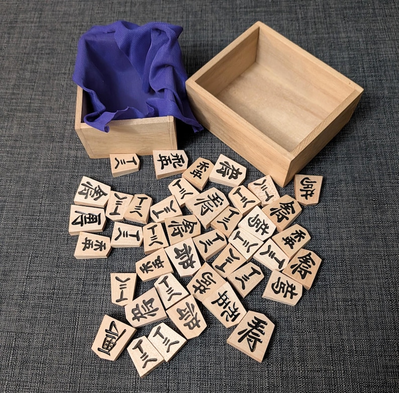 Hand Painted Shogi Set: 41-piece Japanese Chess - Yamagami, Japan - Etsy
