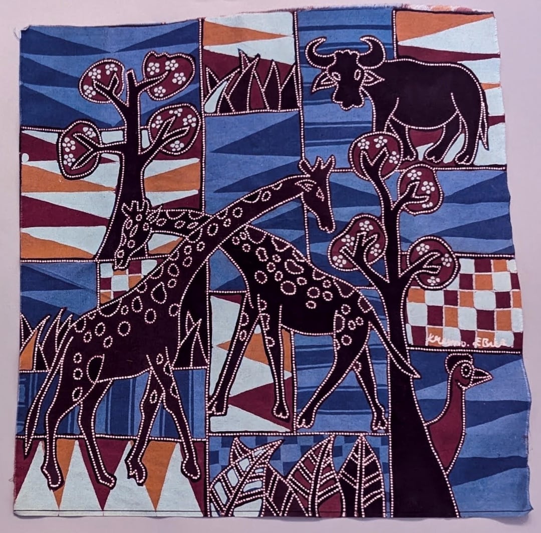 Pair of Vintage Indonesian Hand Made Batik Animal Theme Elephant ...