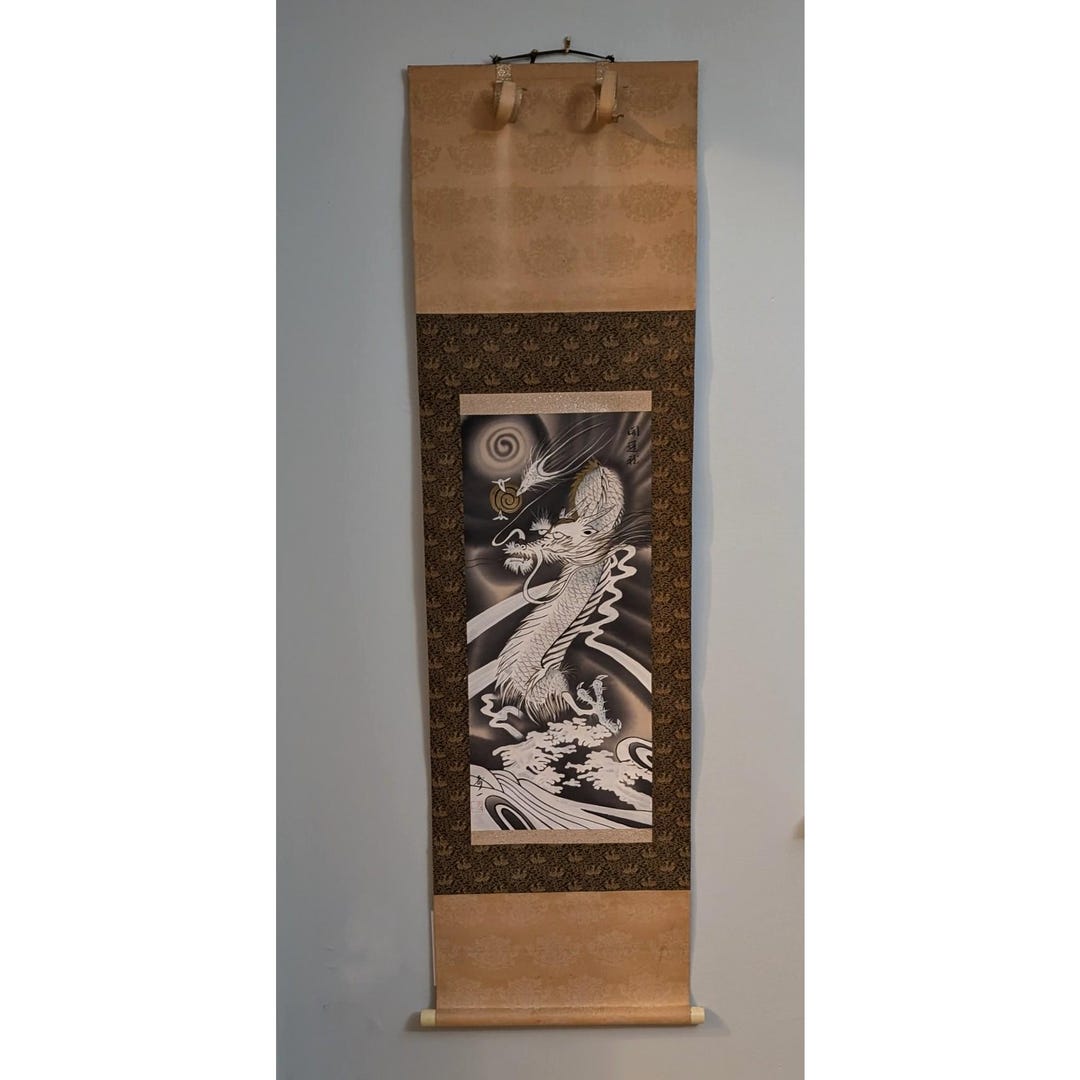 Vintage Japanese Dragon Scroll: Hand-painted Art by Ogawa, 1970s - Etsy UK
