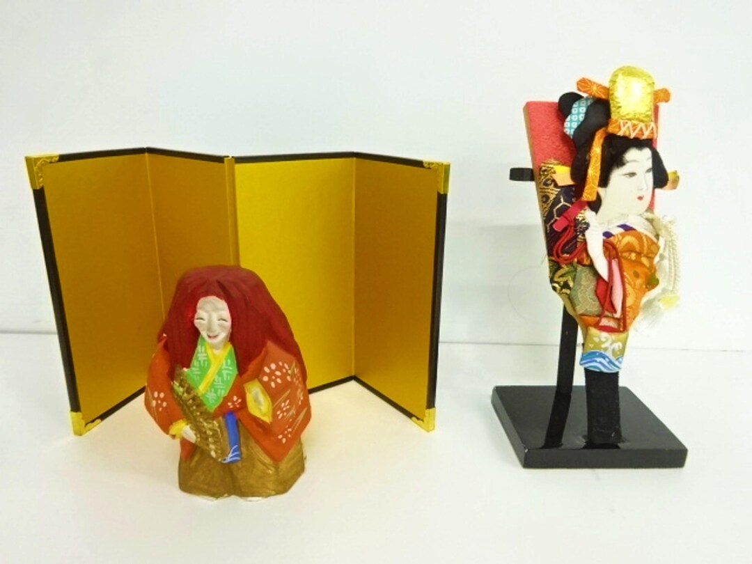 Kabuki Doll Miniature Japanese Hina Doll Hagoita, Vintage Battledore ...
