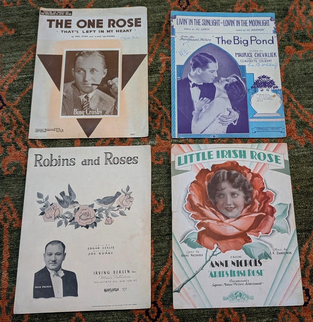Lot of 4 Vintage Sheet Music - 1927-1936 - 9.5 X 12 - Great Visual ...