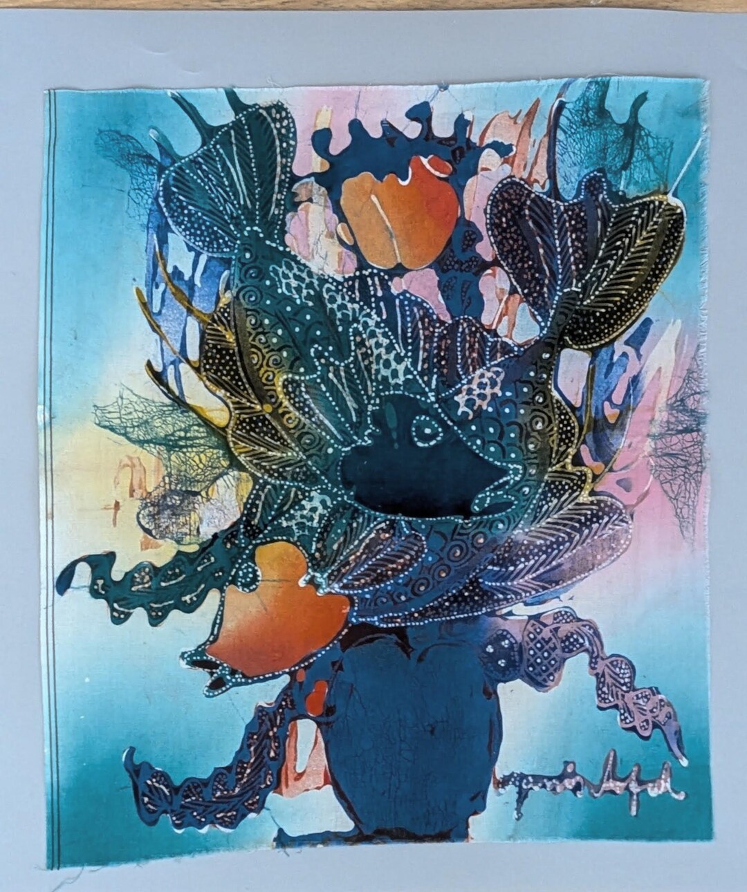 Small 1990’s Vintage Indonesian Handmade Hand Painted Batik Scene ...