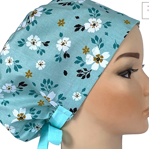 Scrub Hat Scrub Cap Surgery Caps Floral Surgical Hats Blue - Etsy