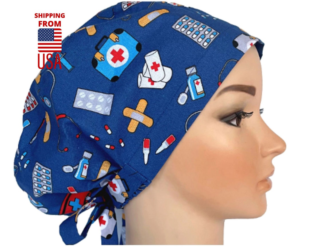 Medical Surgical Cap, Scrub Caps for Women, Euro Nurse Bonnet Blue - Etsy