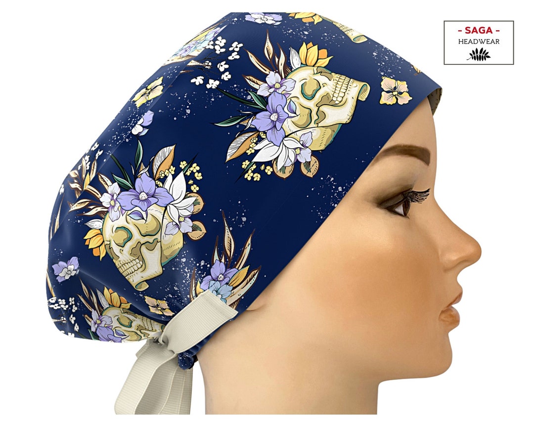 Anatomy Scrub Hats for Women, Surgery Caps, Surgical Bonnet, Nurse Cap ...
