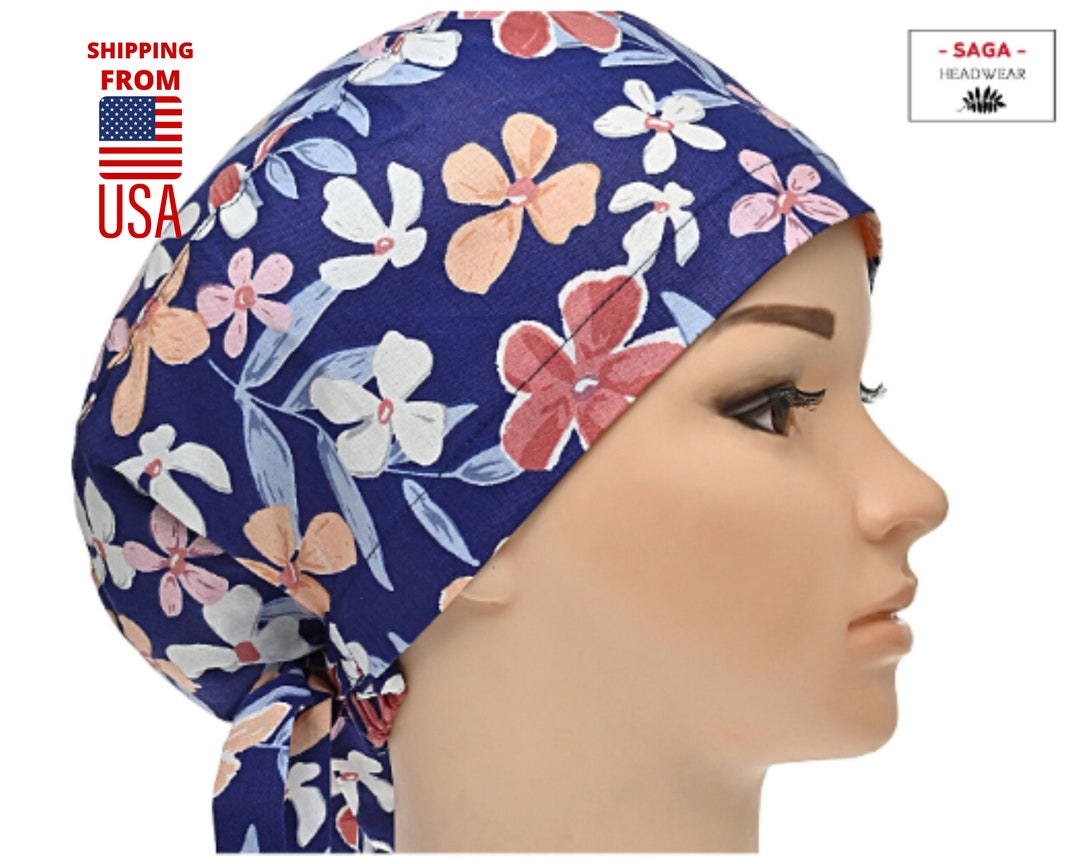 Floral Surgical Nurse Bonnet Scrub Caps for Women - Etsy
