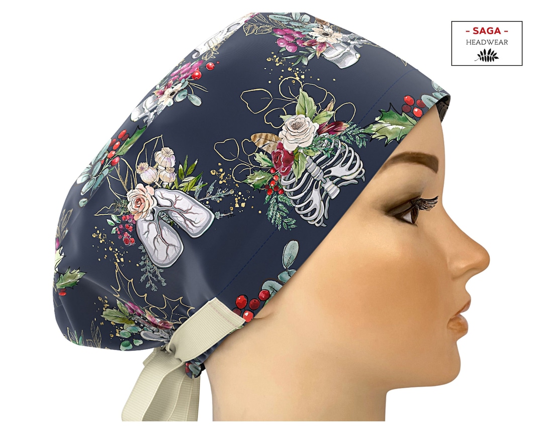 Lungs Skeleton Surgery Scrub Caps Euro Nurse Hat for Women - Etsy