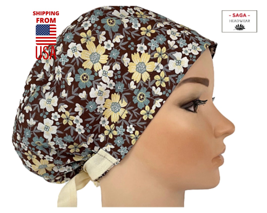 Surgical Scrub Cap Euro Women Nurse Bonnet Surgery Hat Floral - Etsy