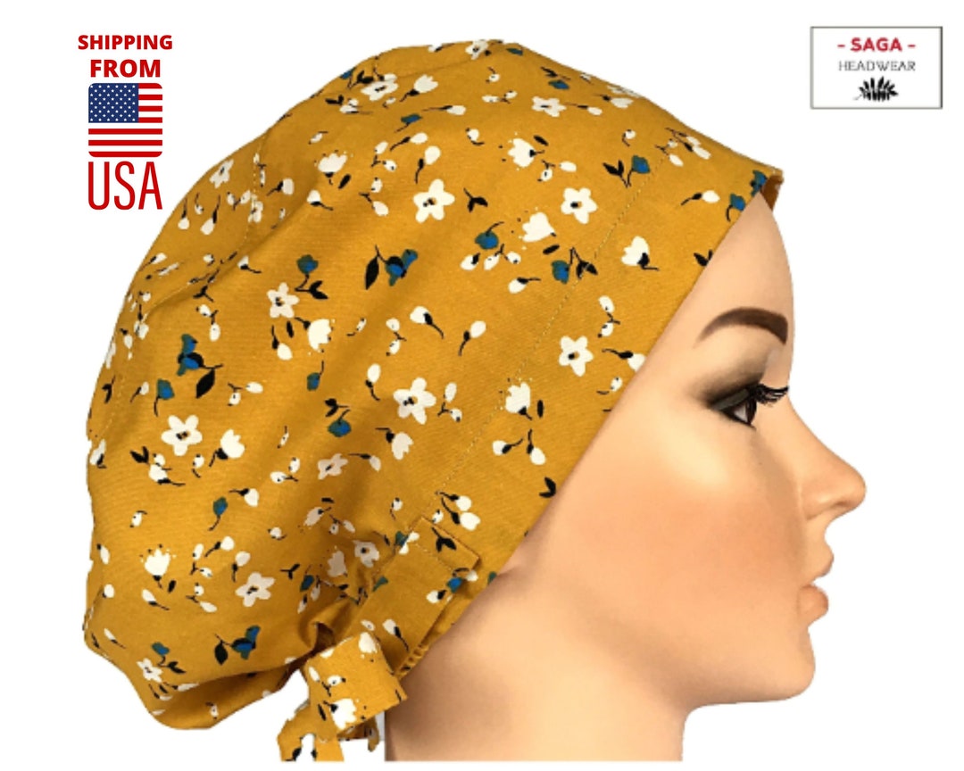 Scrub Caps for Women, Euro Scrub Hats, Nurse Cap for Long Hair, Scrub ...