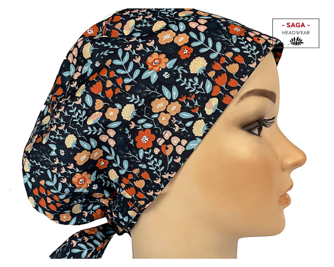 Floral Surgery Scrub Caps for Women Surgical Hat Nurse Euro - Etsy