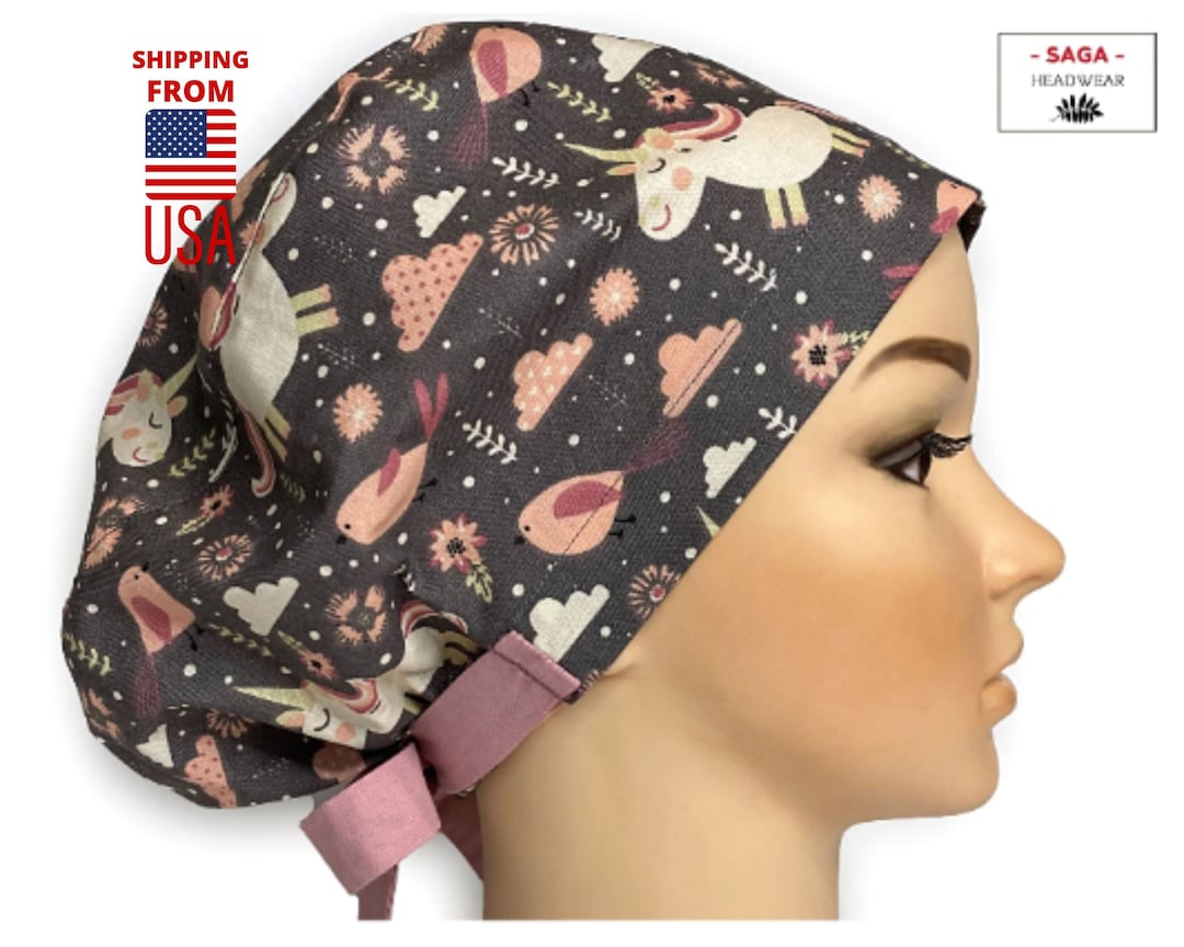 Unicorn Scrub Caps, Surgical Hat Women, Nurse Cap, Surgical Bonnet - Etsy