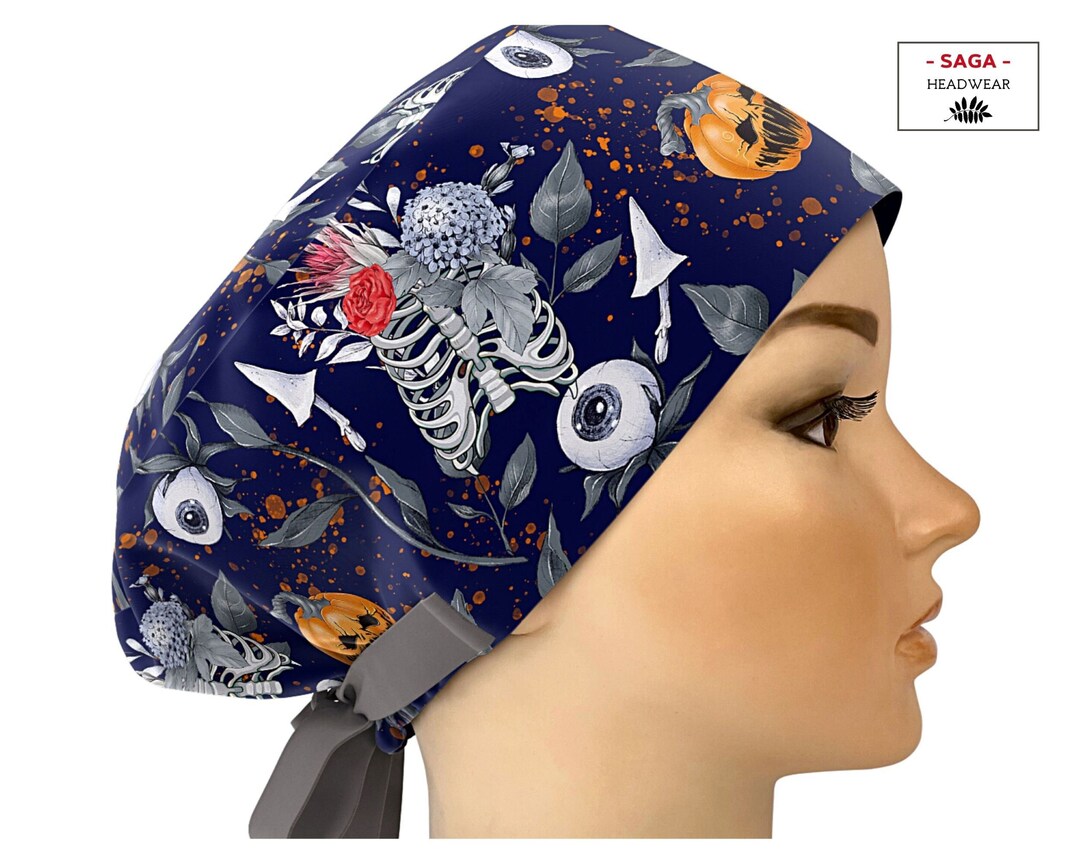 Anatomy Surgical Scrub Caps, Euro Style Surgery Hats - Etsy