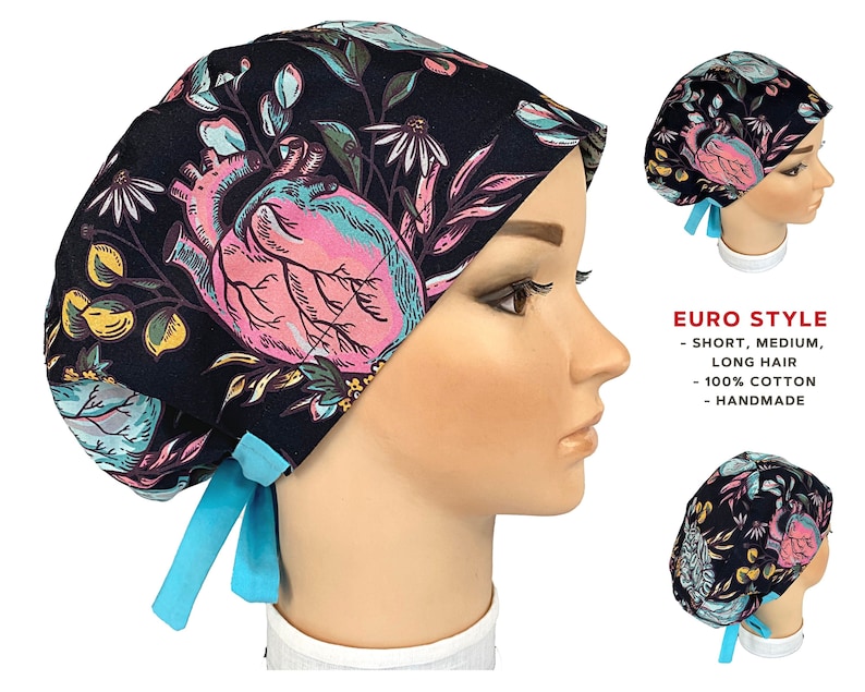 Anatomy scrub caps surgical hats for women euro surgery cap | Etsy