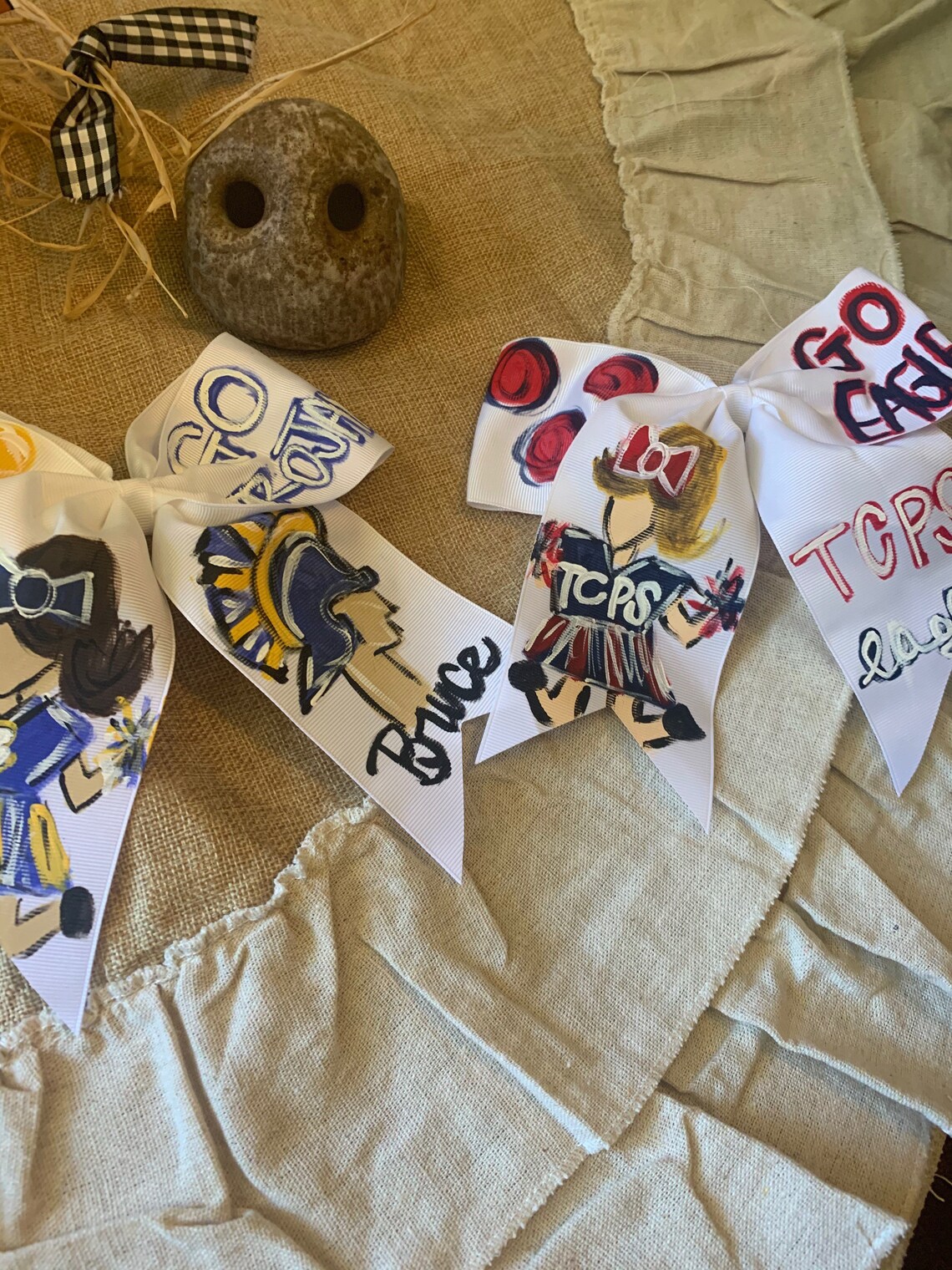 LOCAL PICKUP Hand Painted Team Sprit Bows - Etsy
