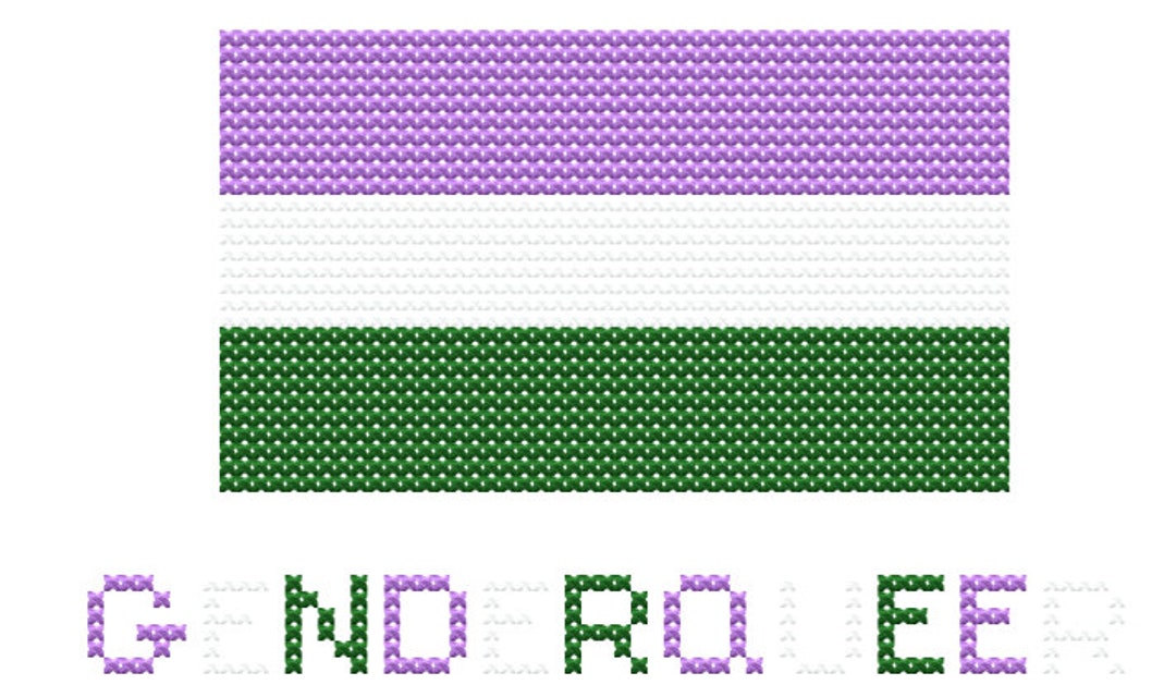 Genderqueer Flag Cross Stitch Pattern - Etsy