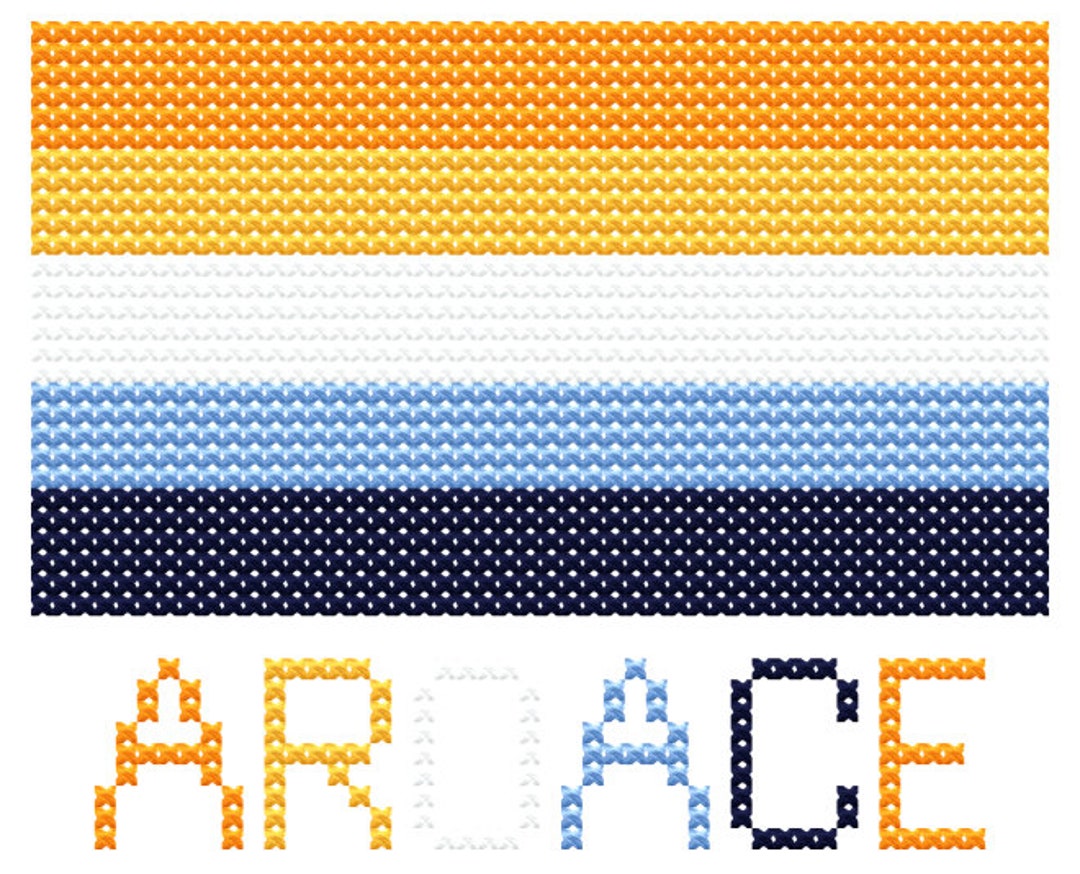 Aroace Flag Cross Stitch Pattern - Etsy