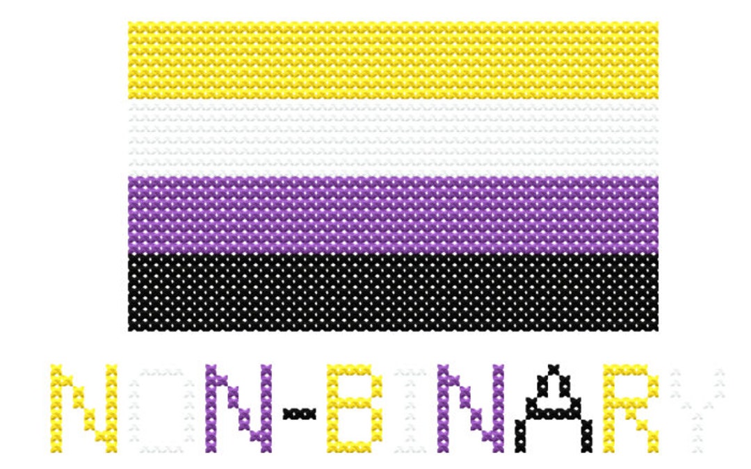 Non-binary Flag Cross Stitch Pattern - Etsy