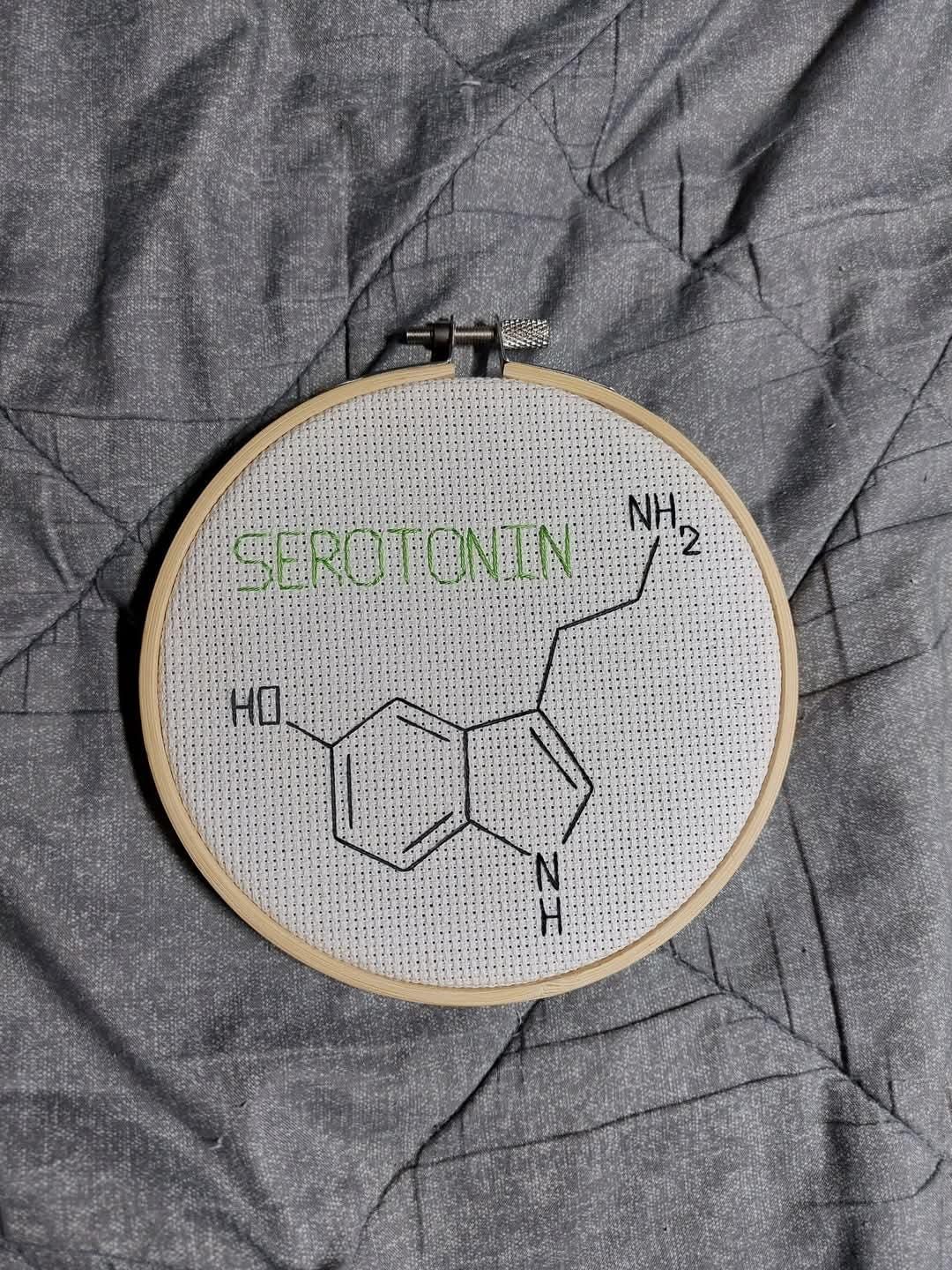 Serotonin Chemical Structure Backstitch Pattern - Etsy