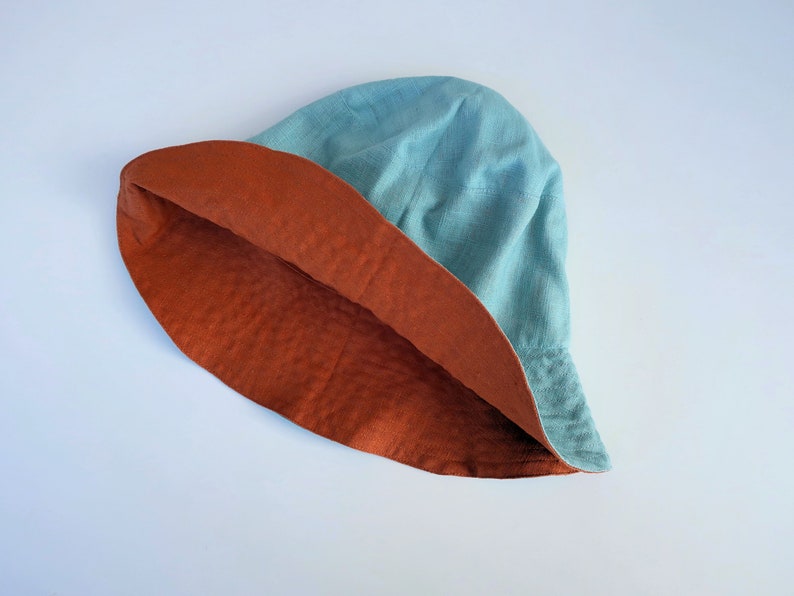REVERSIBLE LINEN HAT Alba | Linen Bucket Hat Summer Sun Garden Hat ...