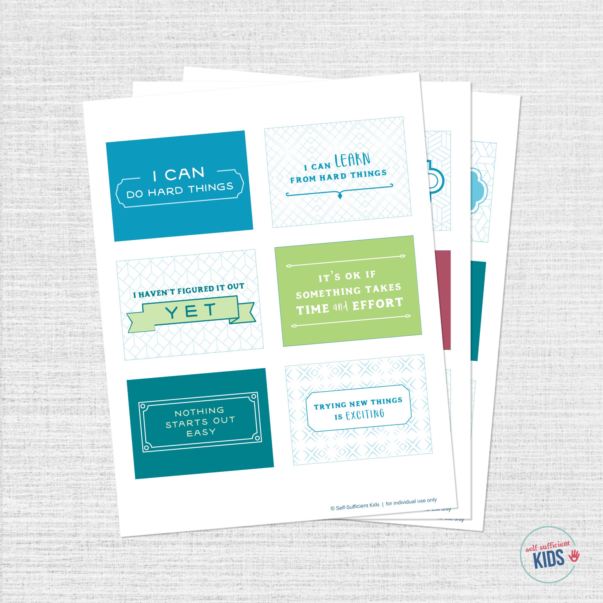 Growth Mindset Affirmation Cards for Kids Printable - Etsy