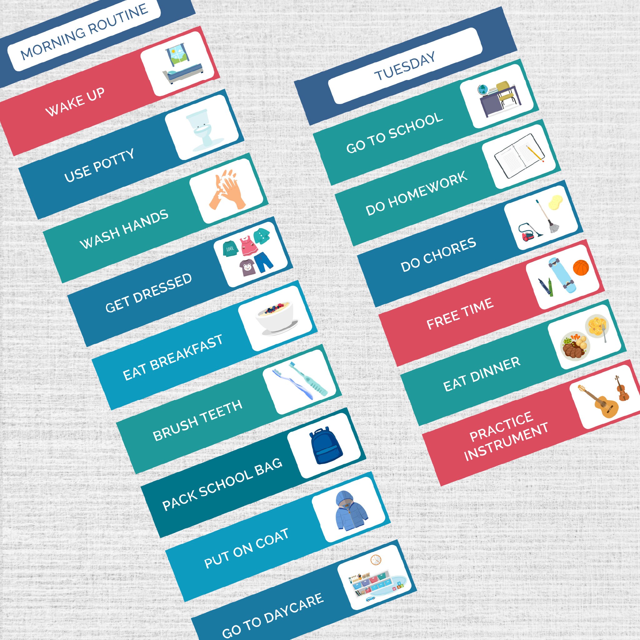 Editable 70 Routine Cards for Kids, Printable Daily Routine, Toddler ...