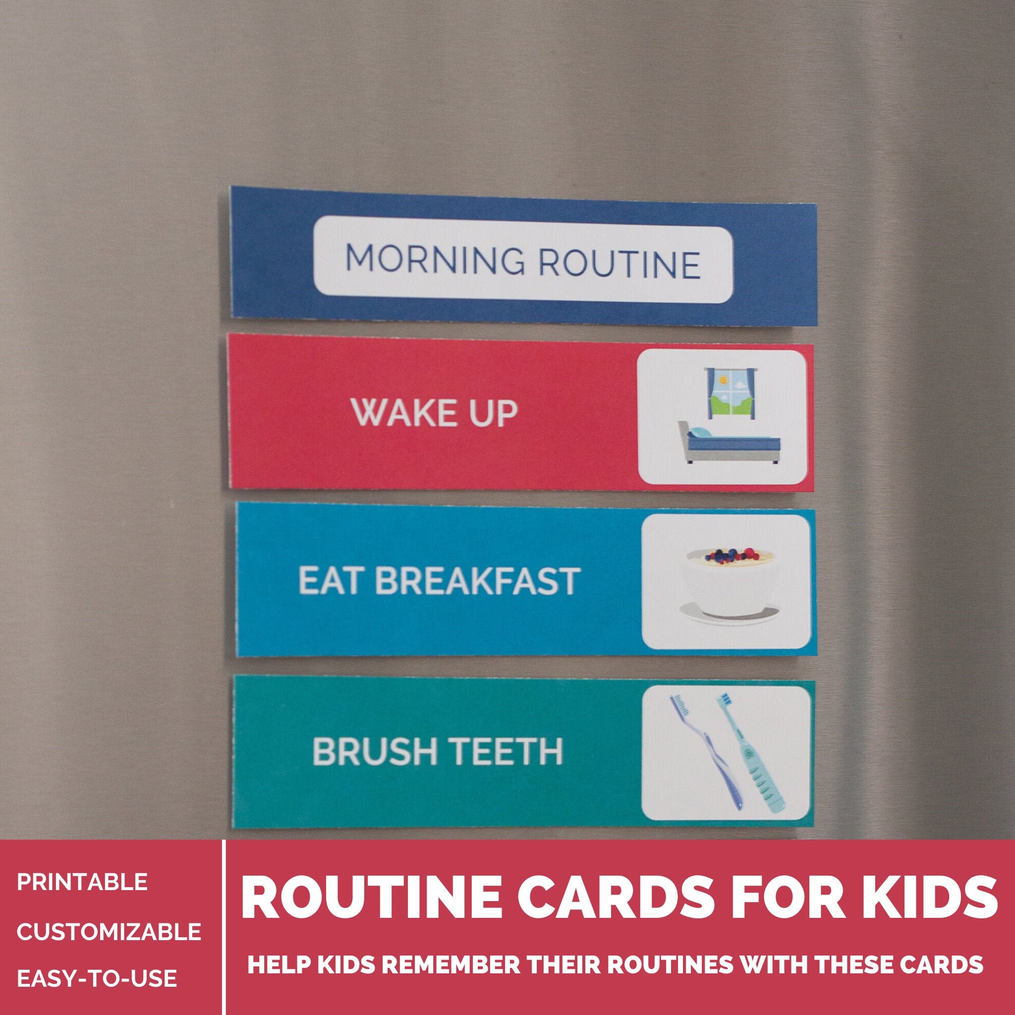 Editable 70 Routine Cards for Kids, Printable Daily Routine, Toddler ...