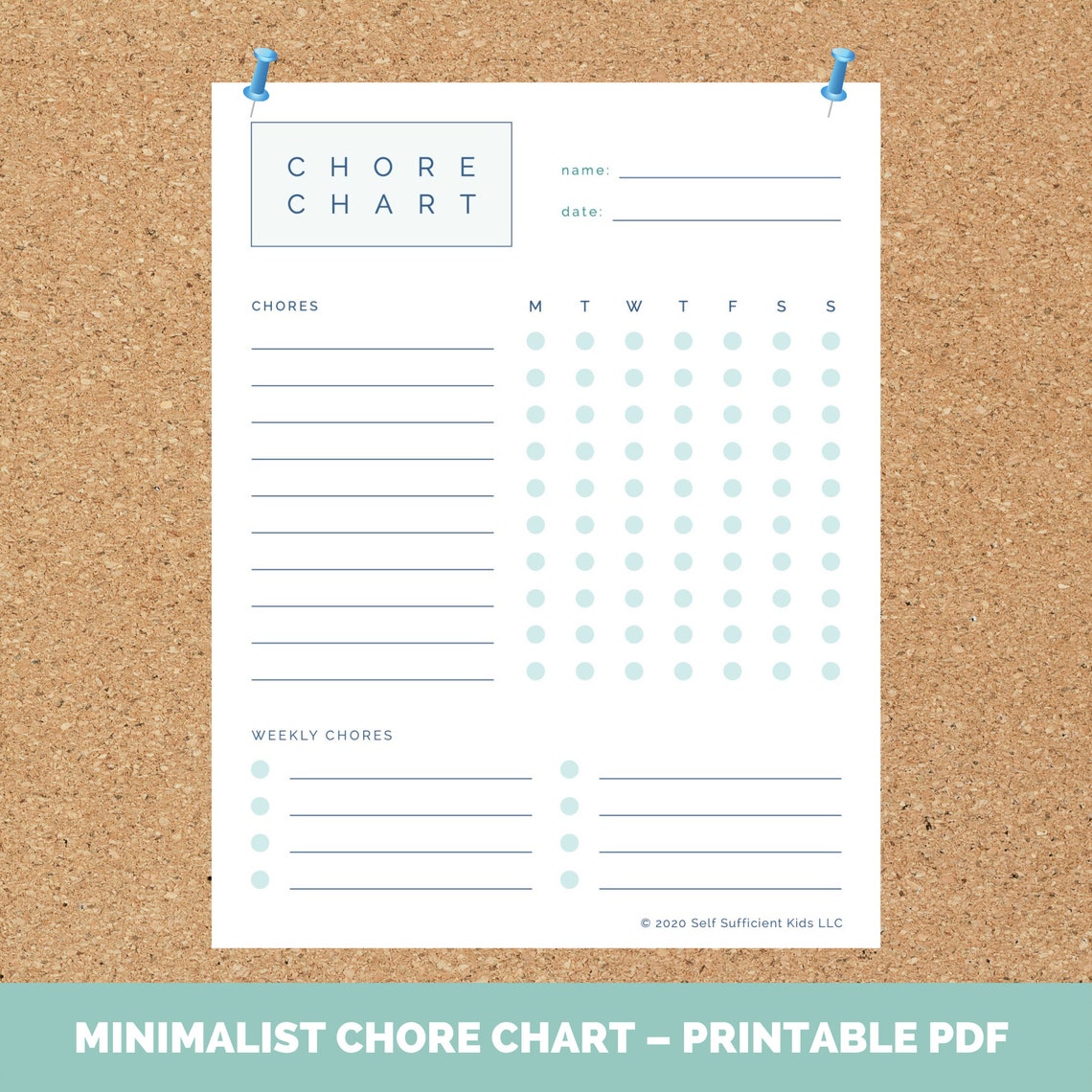 Minimalist Kids Chore Chart: Daily & Weekly Tasks (PDF) - Etsy
