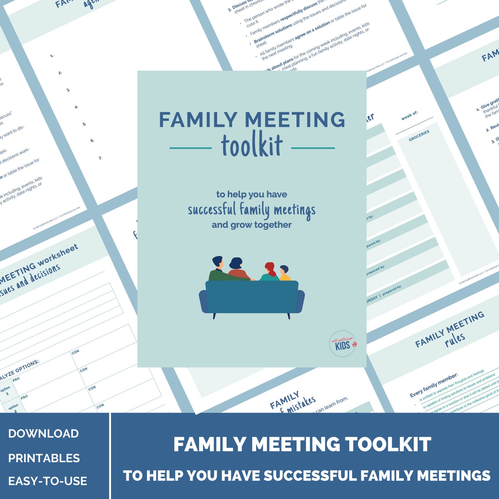 Family Meeting Toolkit, Family Weekly Planner, PDF Printable, - Etsy