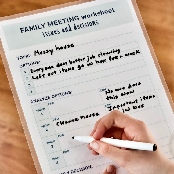Family Meeting Toolkit Family Weekly Planner PDF Printable - Etsy