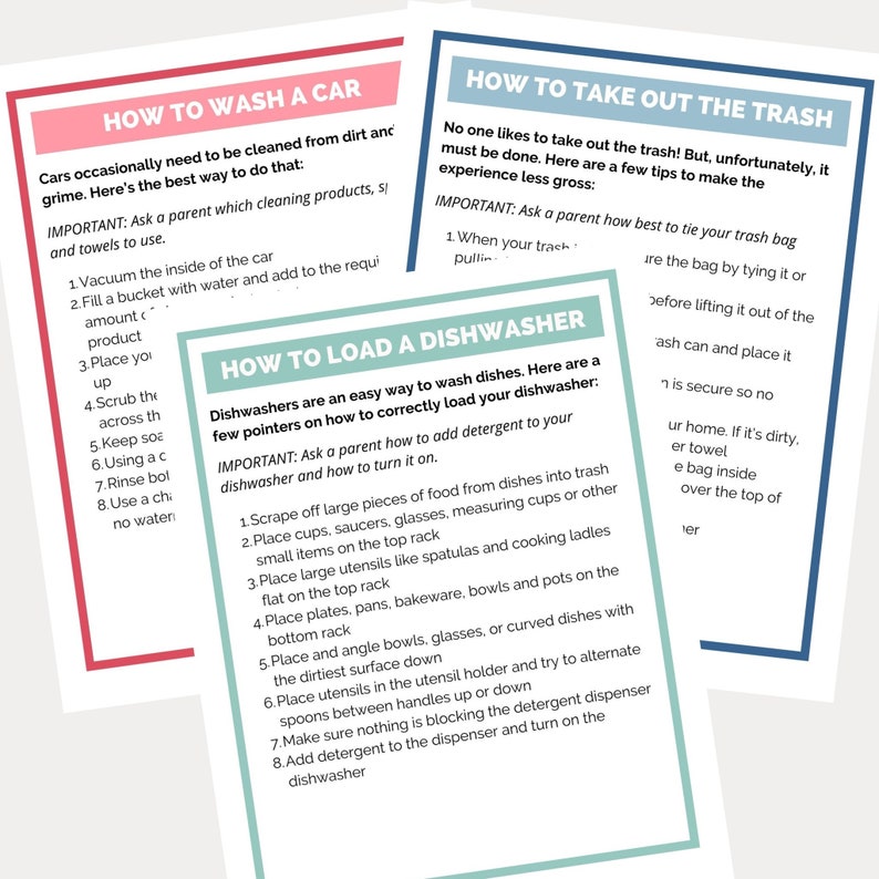 Household Skills for Kids – a Life Skills Series - Etsy