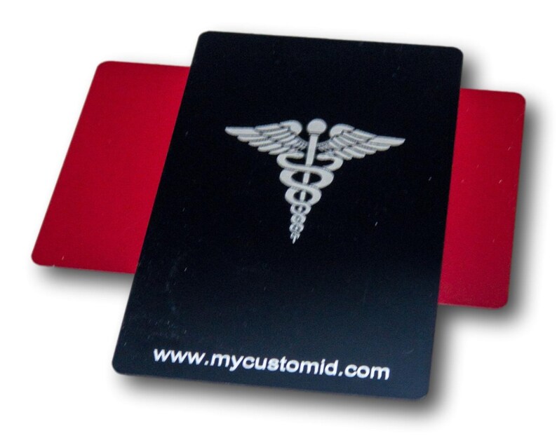 Medical Alert Wallet Card Aluminum Engraved Emergency Contact - Etsy Canada