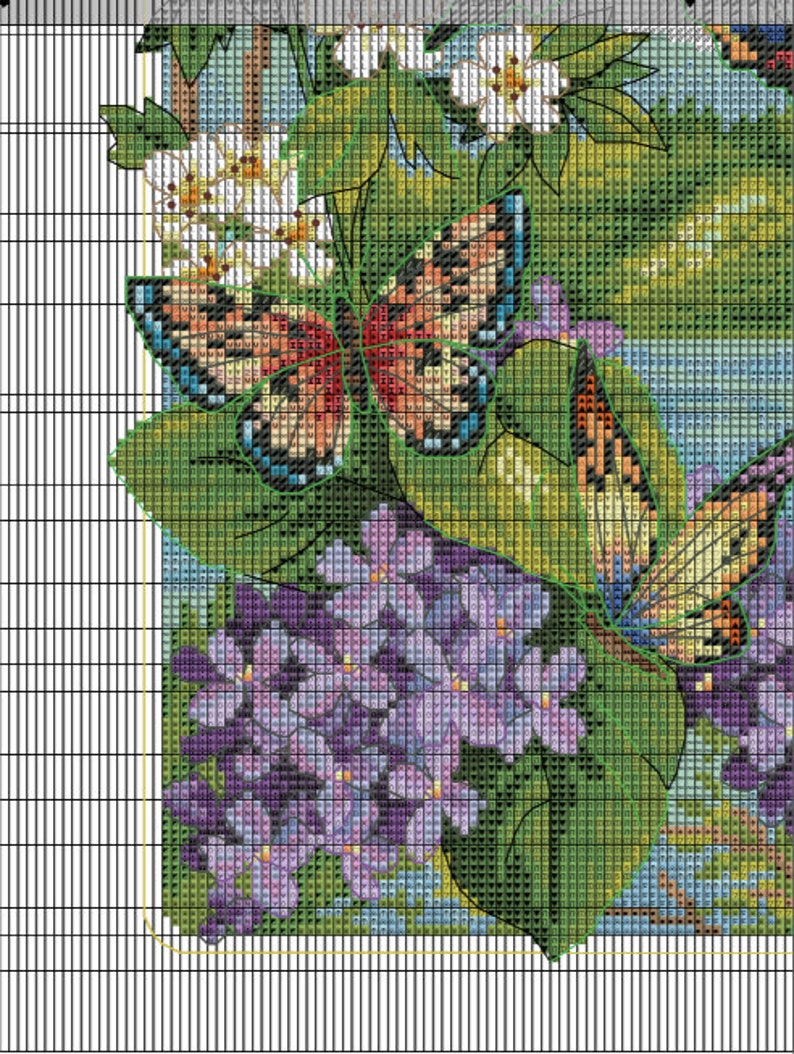 Butterfly Forest cross stitch mandala cross stitch modern | Etsy