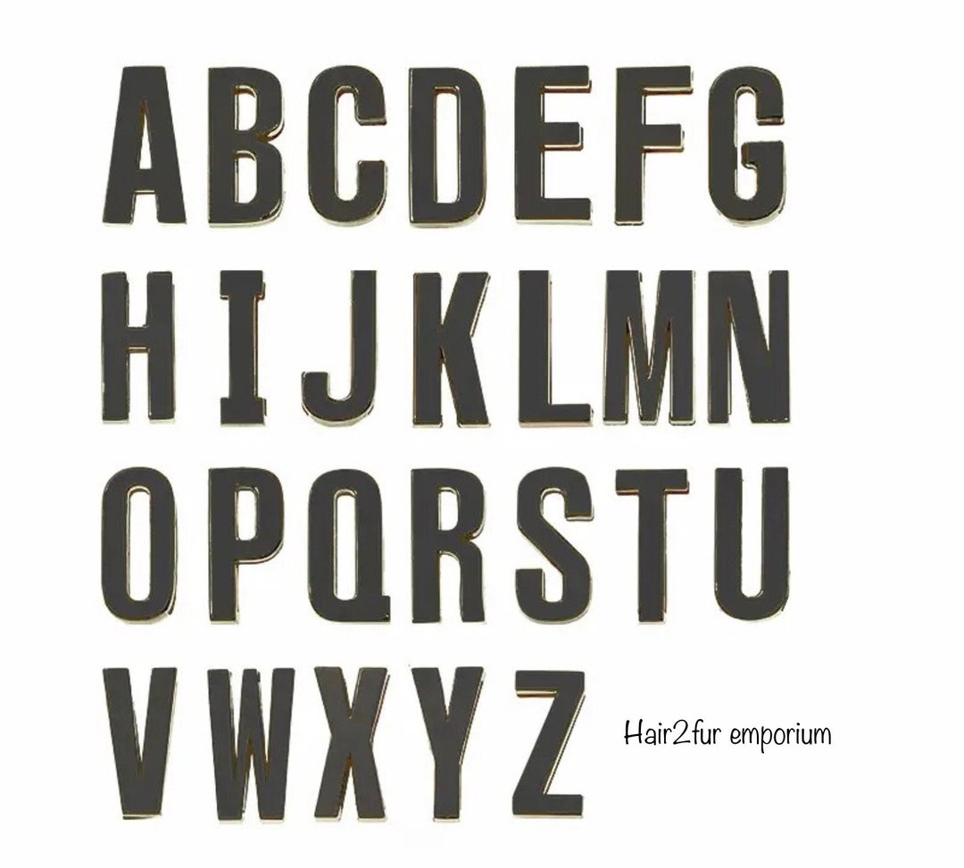 Inital Slideletter Black Charm Letter Slide A-Z Alphabet Slide Letter ...
