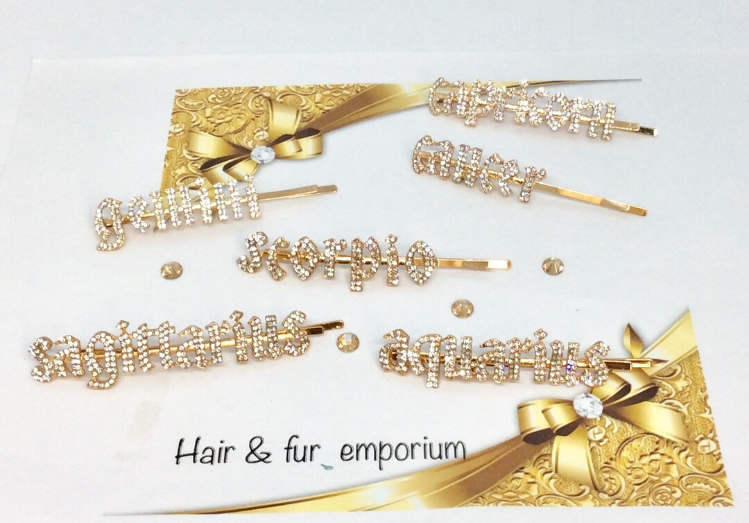 Zodiac Hairclip Star Sign Hairslide Astrology Hairclip Cancer - Etsy