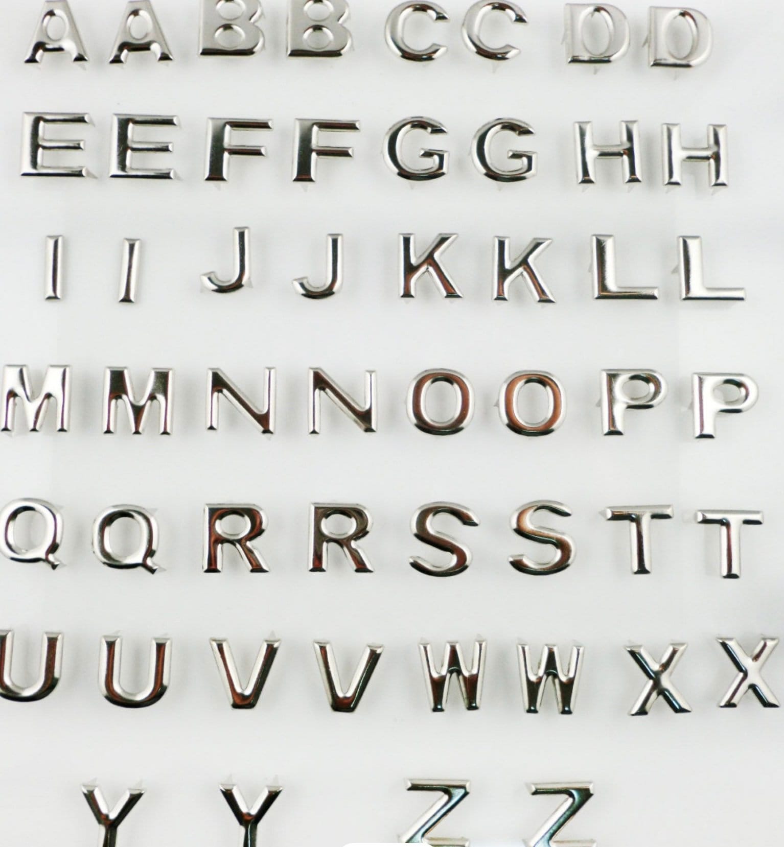 15mm Silver Alphabet Letter Initial A-Z Metal Studs Rivet Stud Craft ...
