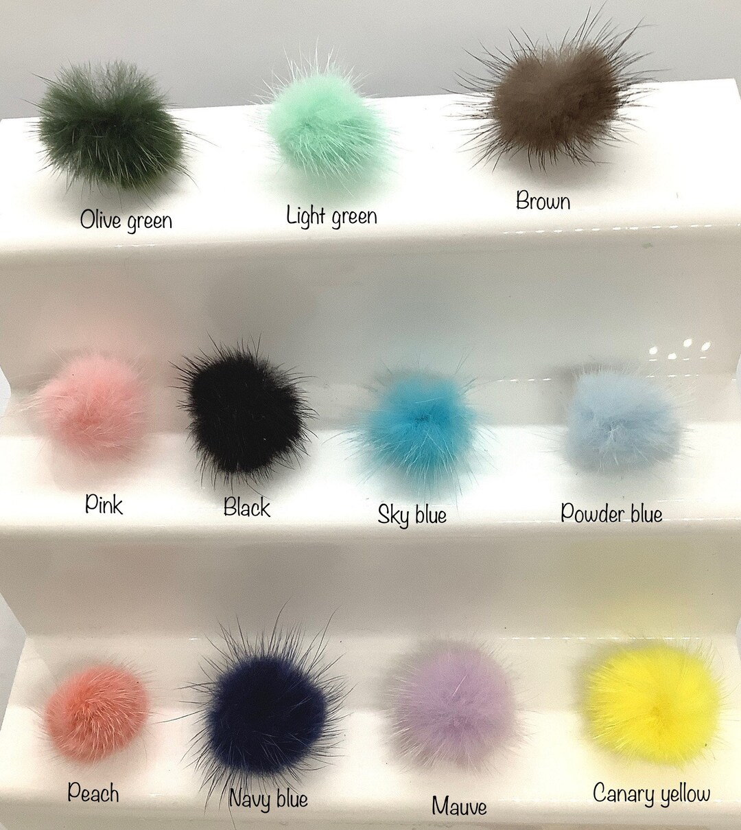 Pom Pom Jibbits Shoe Jibbit Faux Fur Pink Yellow Blue Green Black ...