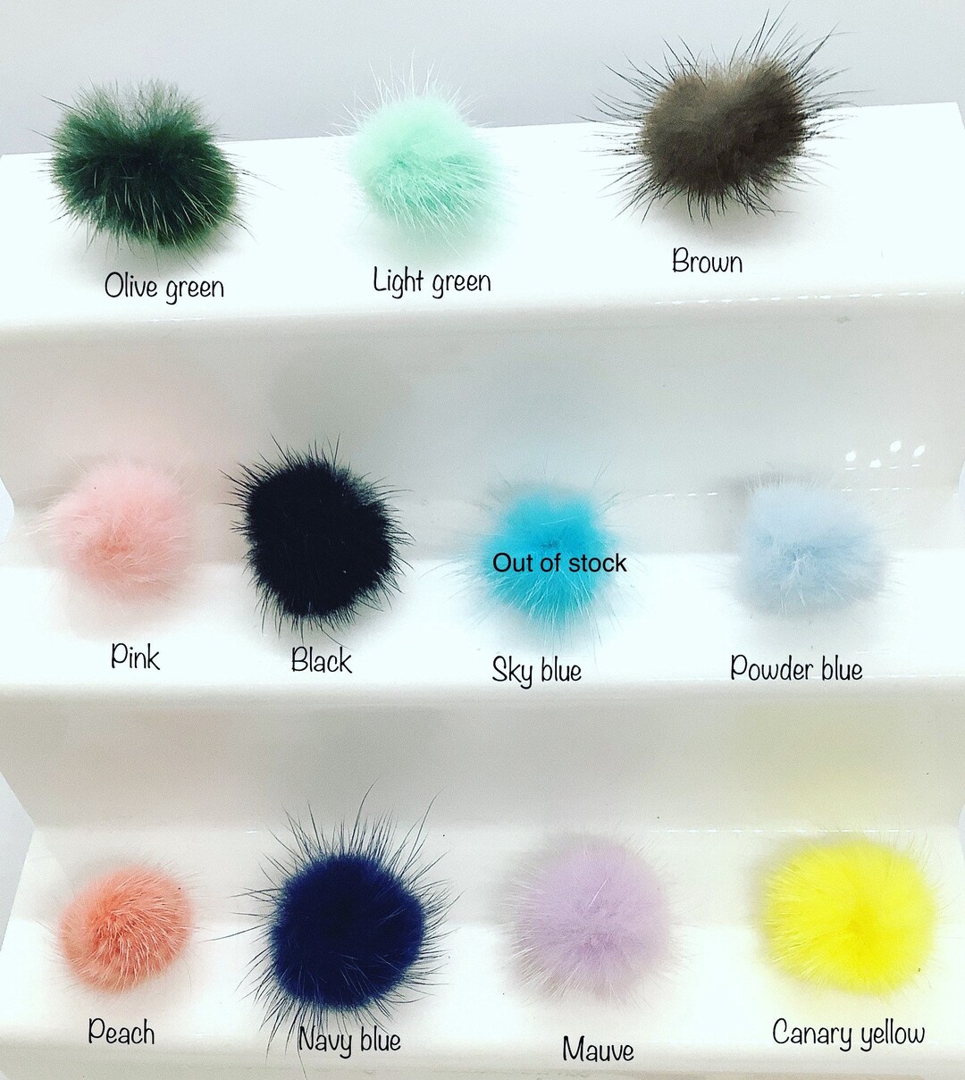Pom Pom Jibbits Shoe Jibbit Faux Fur Pink Yellow Blue Green Black ...