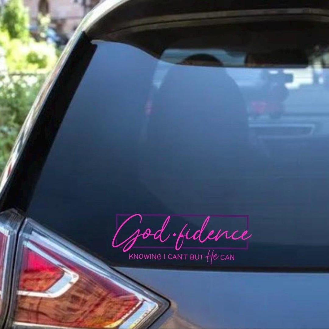 God-fidence Bumper Sticker, God-fidence Vinyl Decal, Christian Bumper ...