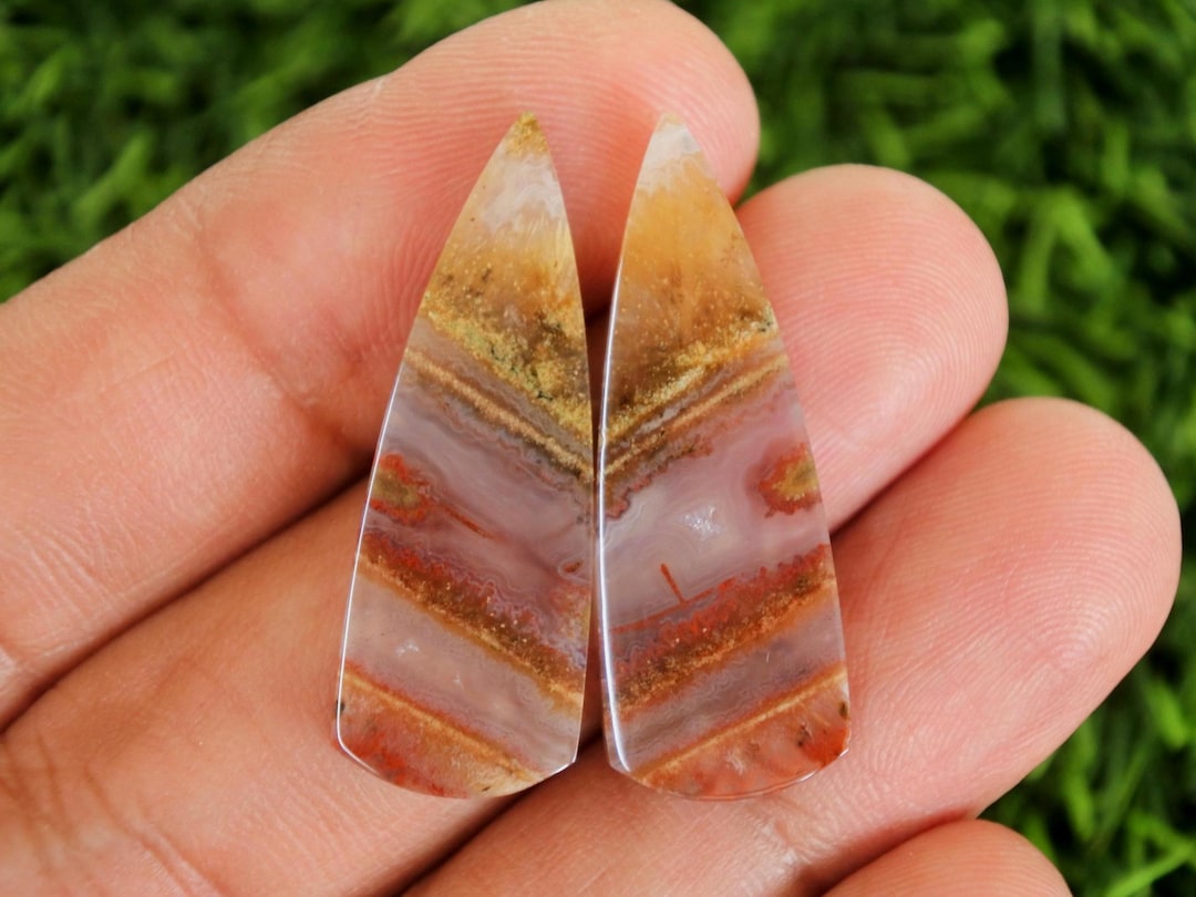 Sumatera Stick Agate Stone Pair: Jewelry Making Stones - Etsy