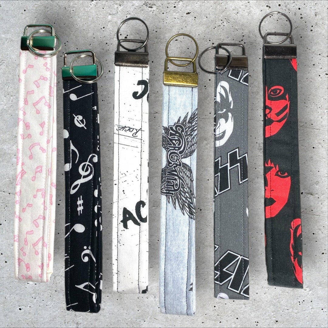 Rock Band and Music Keychain-key Fob Wristlet Keychain - Etsy