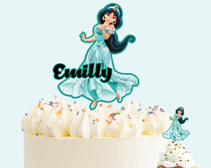 Princess Jasmine Cake Topper & 6 Cupcake Toppers - Etsy