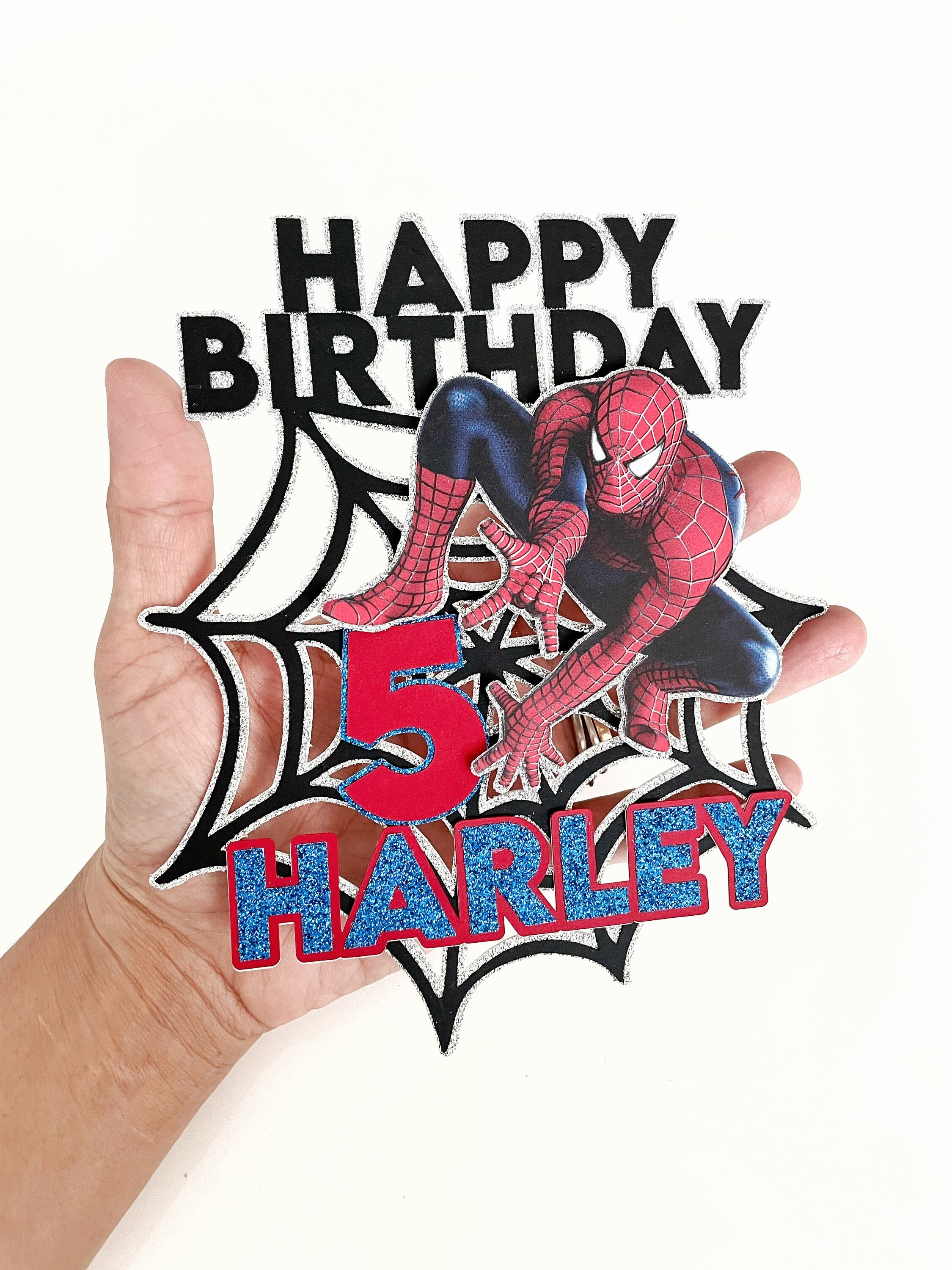 Spiderman Personalized Cake Topper - Etsy