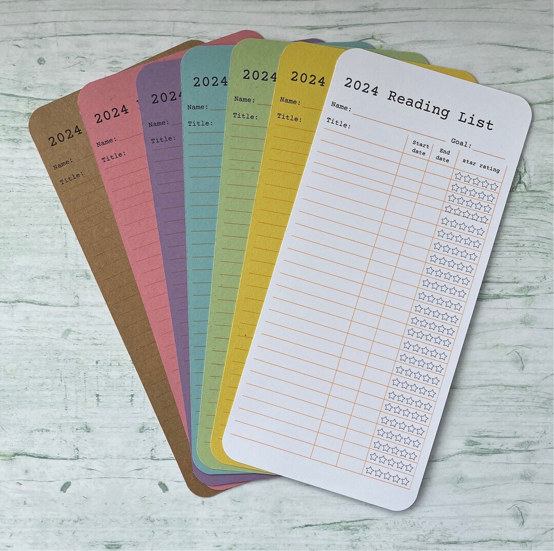2024 Reading List Bookmark - Etsy