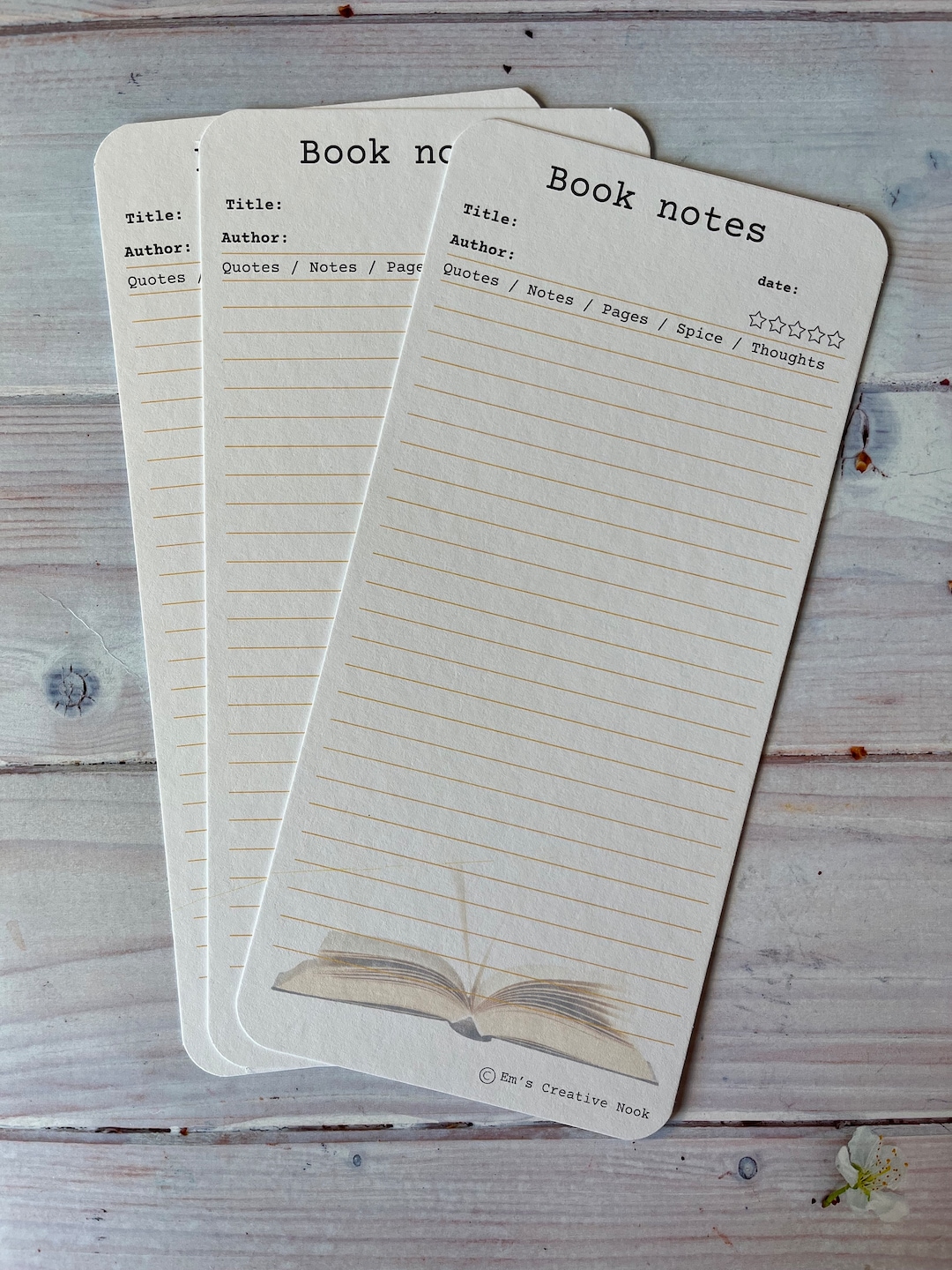 Book Notes Bookmark - Etsy