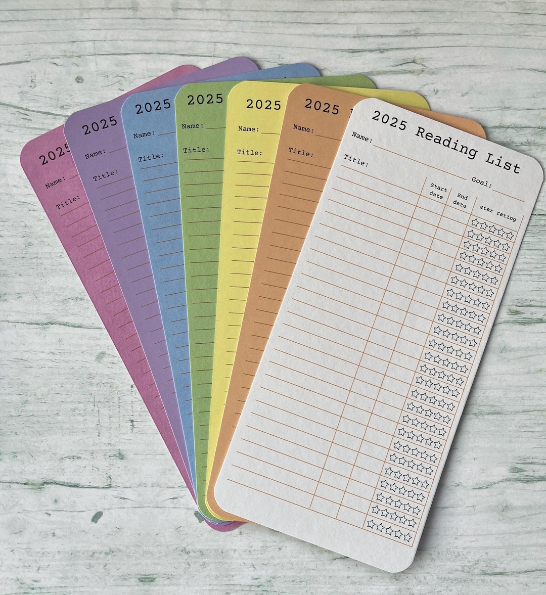 2025 Reading List Bookmark - Etsy