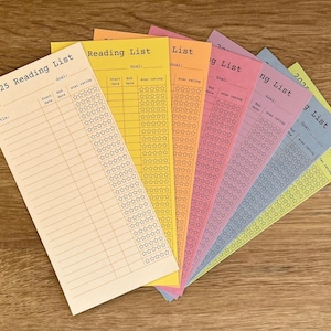 2025 Reading List Bookmark - Etsy