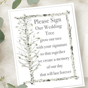 Wedding Guest Book, Signature Tree Guest Book, Birch Tree, Wedding ...