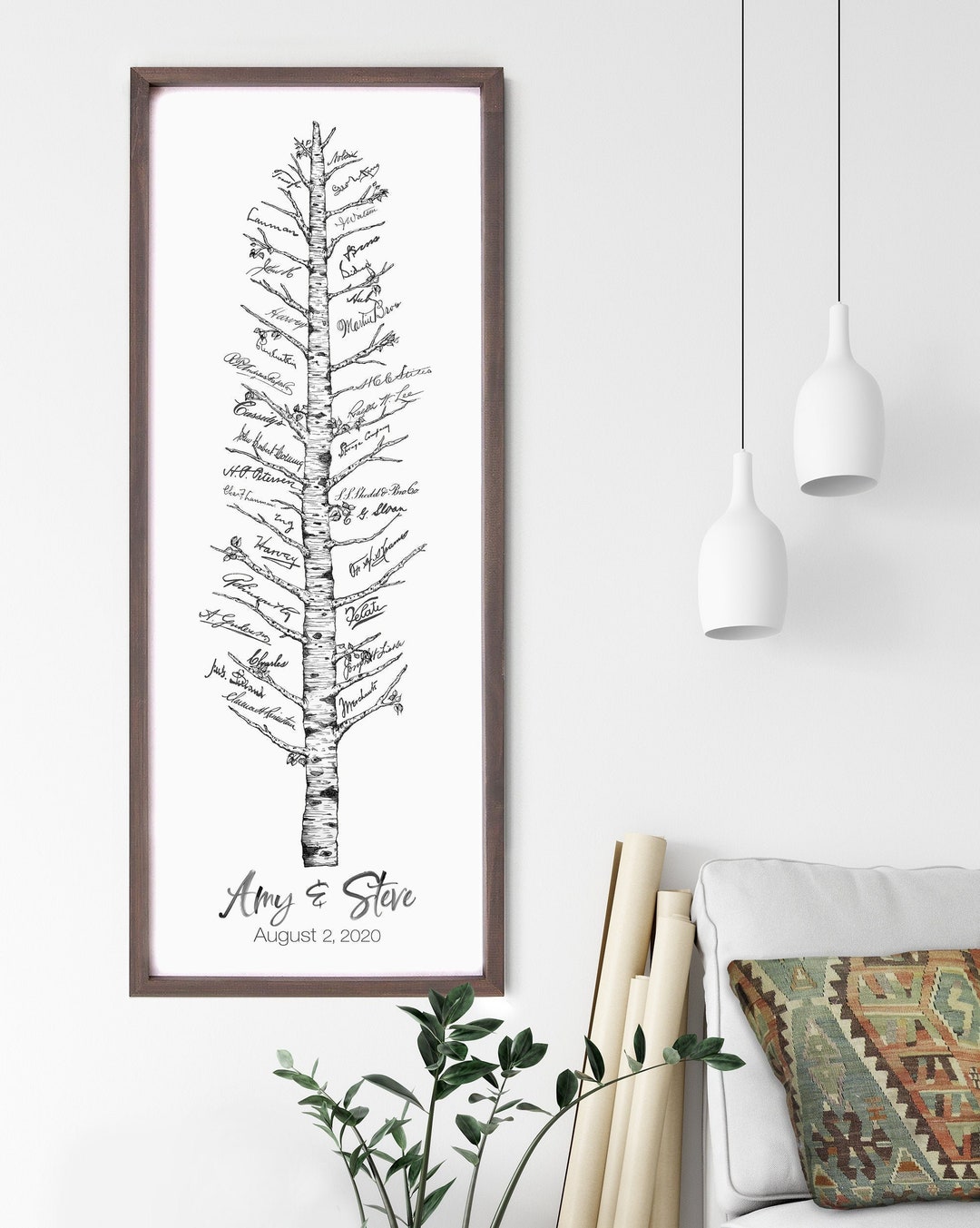 Wedding Guest Book, Signature Tree Guest Book, Birch Tree, Mountain ...